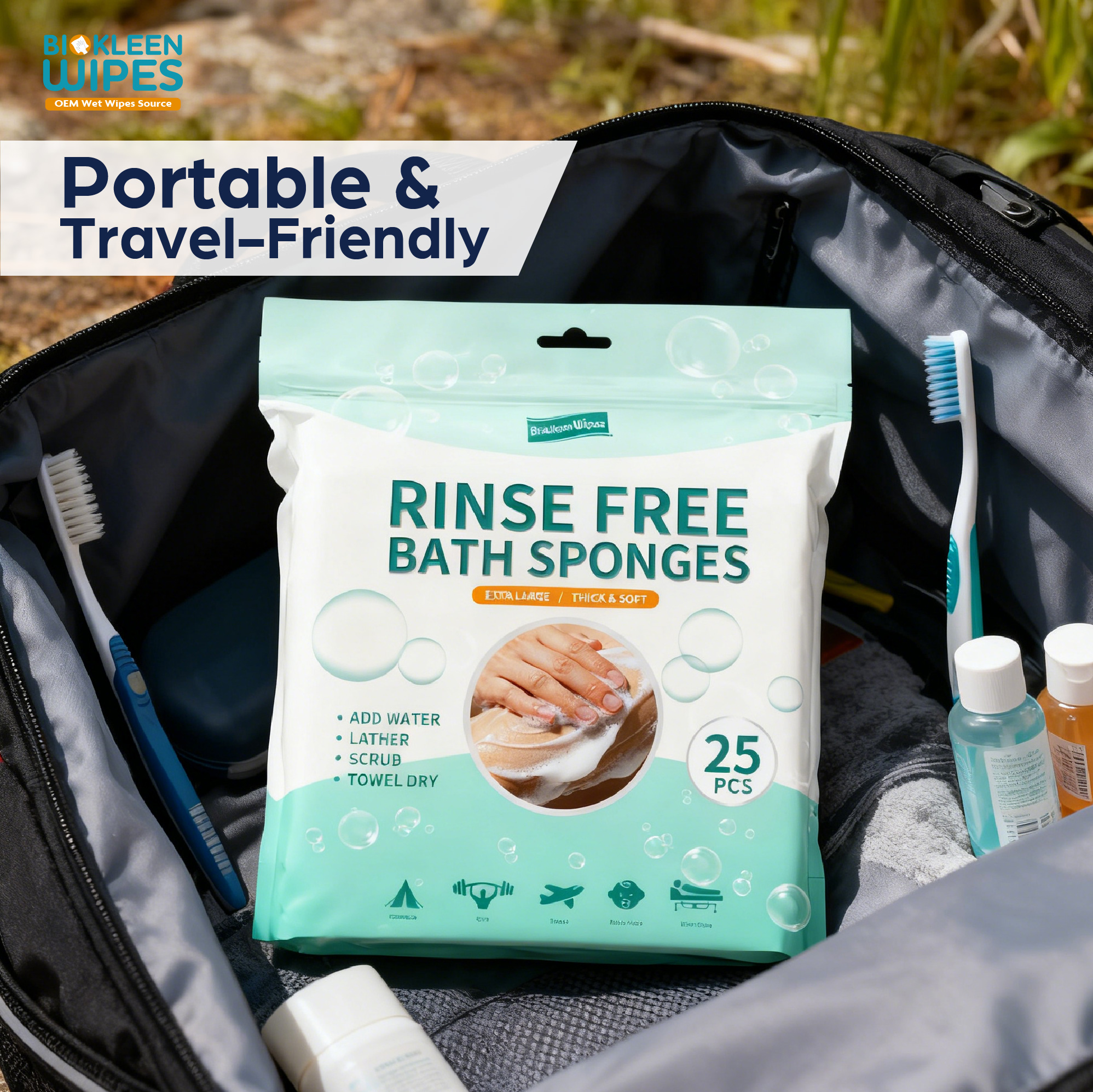 Disposable No Rinse Bathing Wipes | Biokleen Wipes